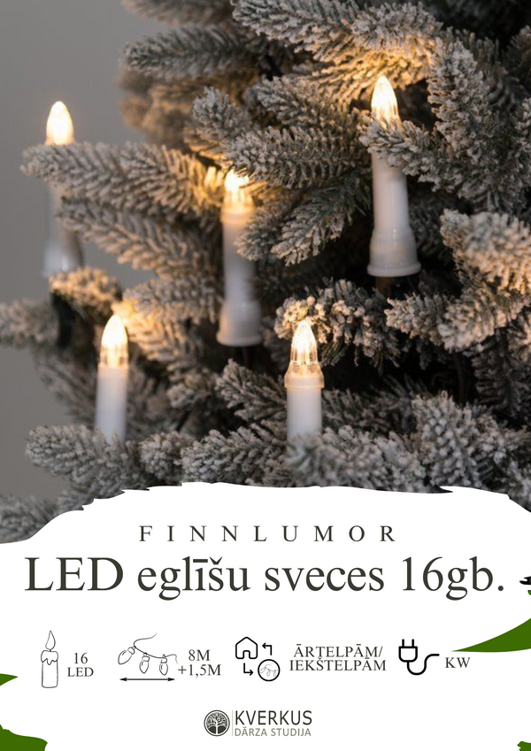 LED eglīšu sveces 16 gab. – Kverkus